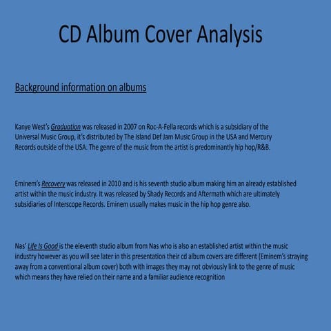 Album cover analysis | PPT