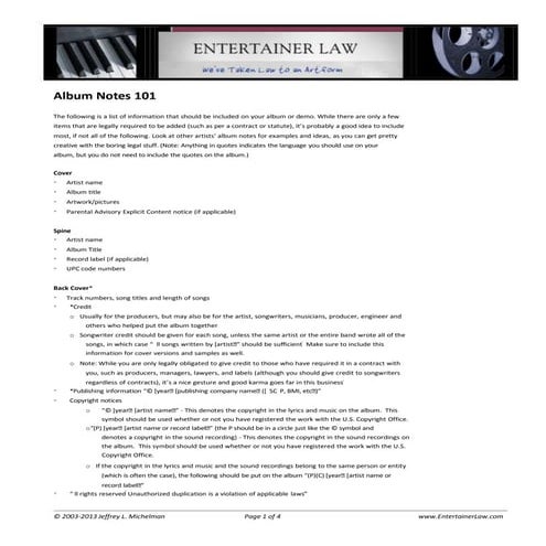 What to include on my CD case and Booklet | PPTX