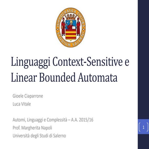 Linguaggi Context-Sensitive e Linear Bounded Automata | PDF