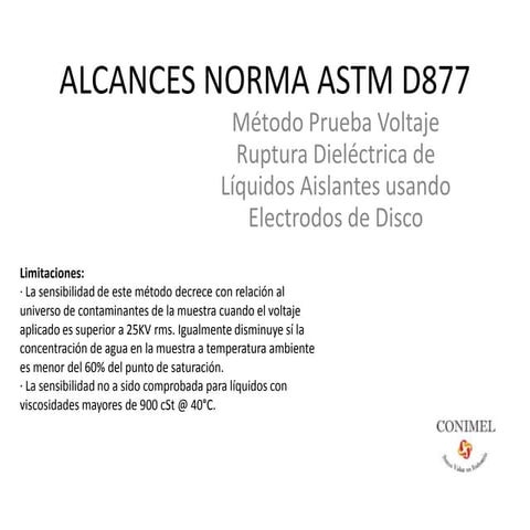 A L C A N C E S N O R M A A S T M D877 | PPTX