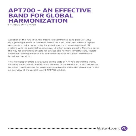 Alcatel lucent apt700_stra_whitepaper_2014 | PDF | Digital Audio ...
