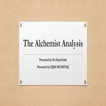 Alchemist analysis | PPTX