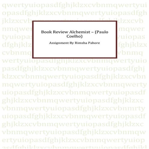 Alchemist book review | PDF
