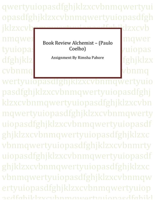 The Alchemist Book written by Paulo Coelho | PDF