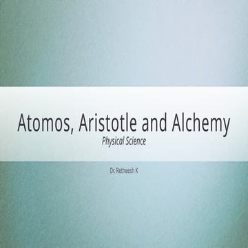 ATOMS AND ELEMENTS - PHYSICAL SCIENCE (PPT) | PPTX