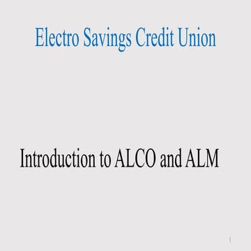 ALCO ALM Overview Training Powerpoint for CUs | PPT