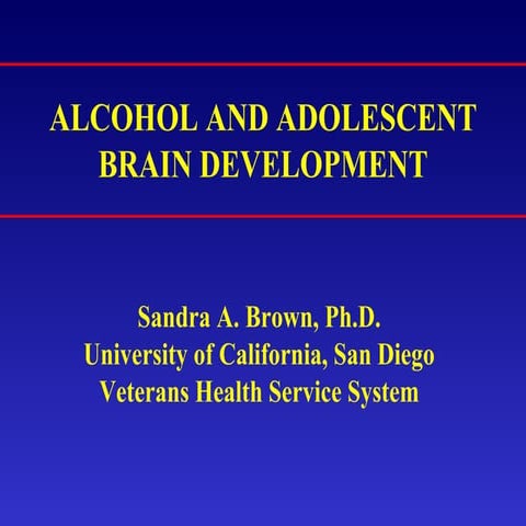 Alcohol & Adolescent Brain Development | PPT