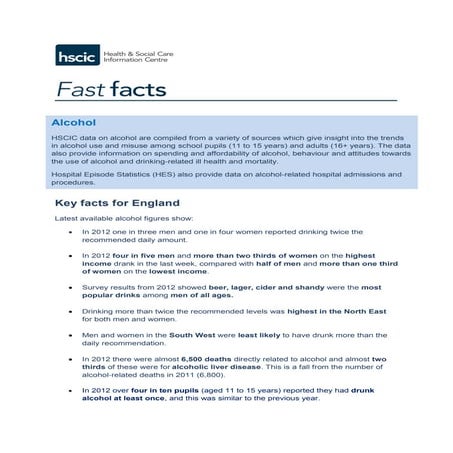 Fast Facts: Alcohol | PDF
