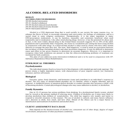 Alcohol related disorders | PDF