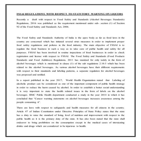 Law of Alcohol and Alcoholic Beverages | DOCX