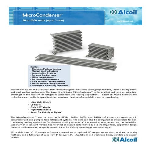 Alcoil micro condenser_product_brochure | PDF