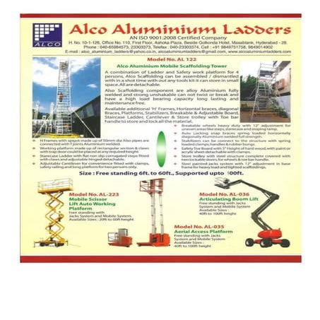 ALCO Aluminium Ladders, Hyderabad,, Aluminum Ladders | PDF | Science