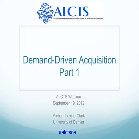 Demand-Driven Acquisitions, Part 1 | PPTX