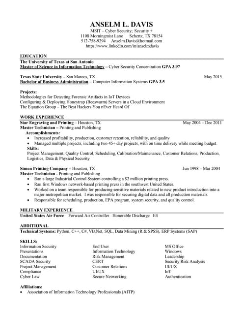 Resume 6-12-16 | PDF