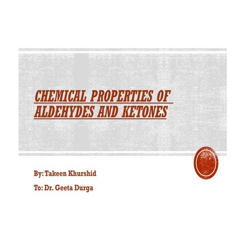 Aldehydes and ketones | PPT