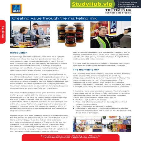 ALDI CASE STUDY | PDF