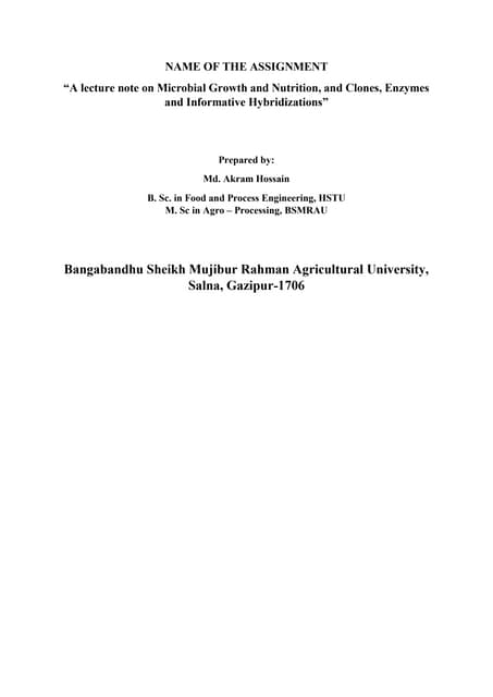 Microbial stress response | PPT