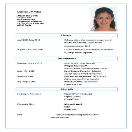 Alejandra giron cv english | DOCX