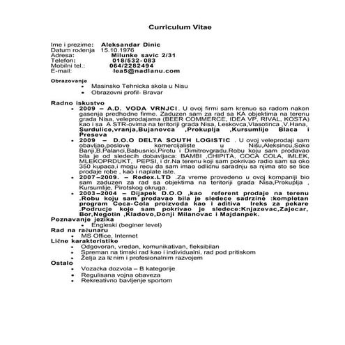 Aleksandar Cv Novo | DOC