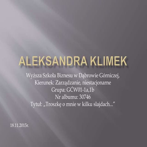 Aleksandra klimek | PPT