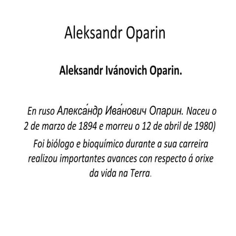 Aleksandr oparin | PPT