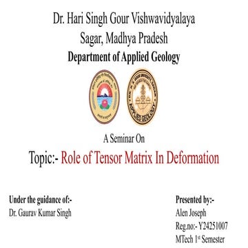 Role of Tensor Matrix in the Deformation. | PPTX
