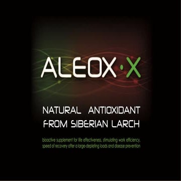 ALEOX-X - ANTIOXIDANT FOR SPORT! | PPT