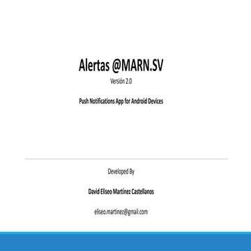 Alertas @MARN.SV V2.0 Android App | PPT