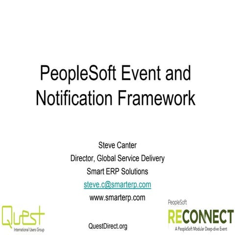 Deep Dive into the PeopleSoft Alert Framework | PDF