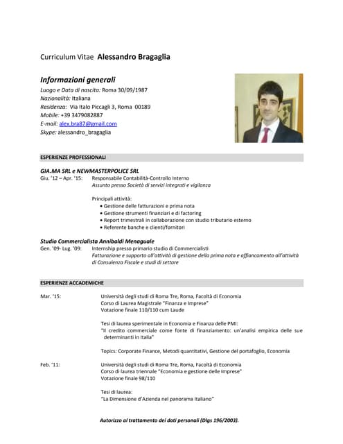 Curriculum vitae giovanna inuggi formato europeo | PDF
