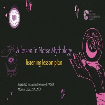 English Listening lesson plan on Norse Mythology | PPT