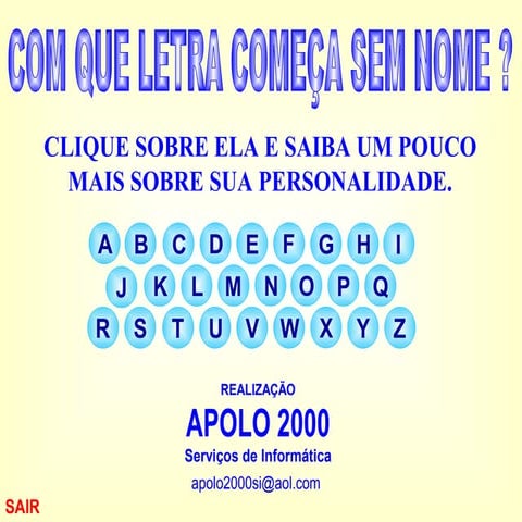 A letra do seu Nome | PPS