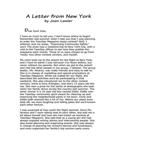 A letter from ny | PDF