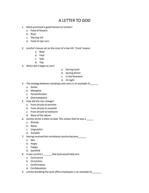 A letter to god | PPT