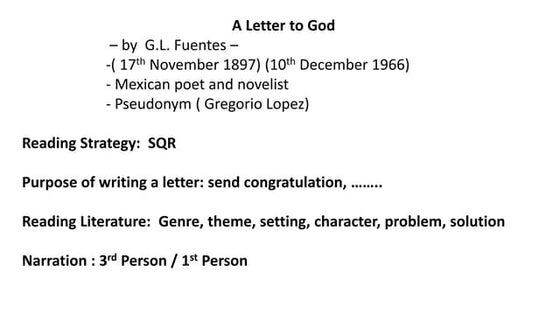 A letter to God | PPT