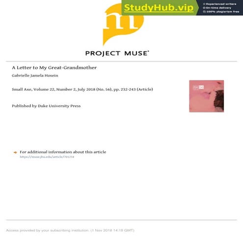 A Letter To My Great-Grandmother | PDF