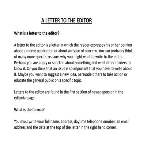 Editorial Letter Format