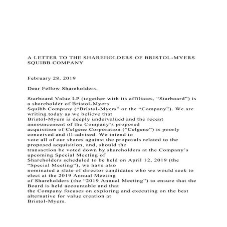 A LETTER TO THE SHAREHOLDERS OF BRISTOL-MYERS SQUIBB CO.docx