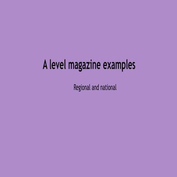 A level magazine examples | PPTX