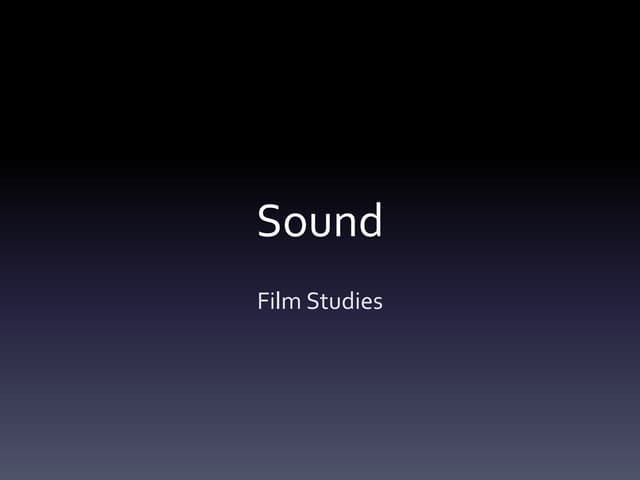 Film Sound | PPT