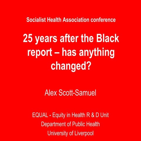25 years after the Black report | PPT