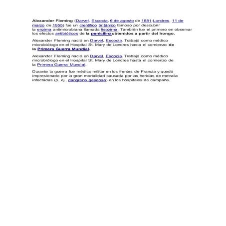 Alexander fleming biografia | DOCX