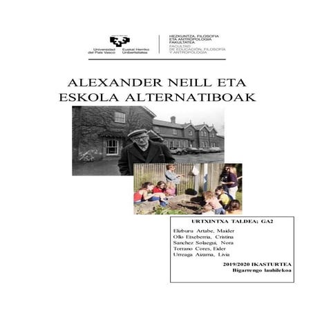 Alexander neill eta eskola alternatiboak | PDF