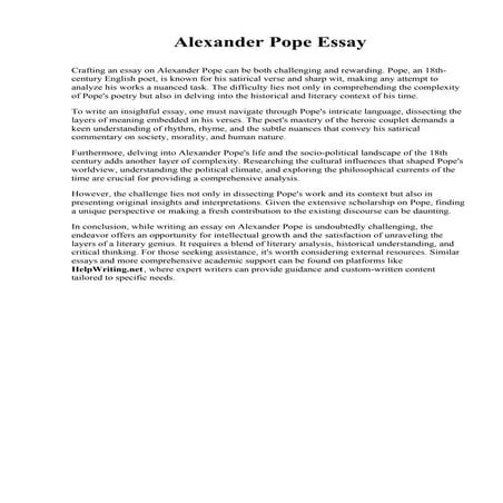 Alexander Pope Essay On Criticism Analysis.pdf