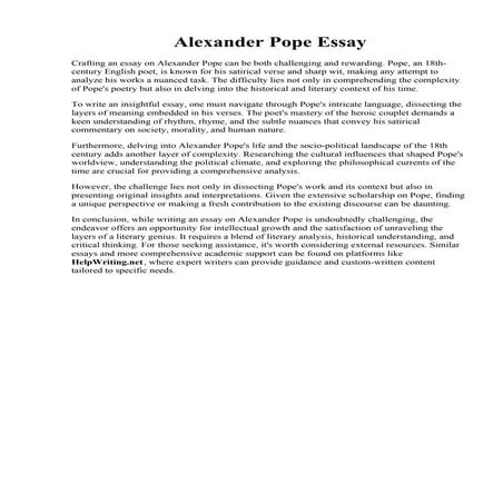 Alexander Pope Essay.pdfAlexander Pope Essay. An essay on man Alexander ...