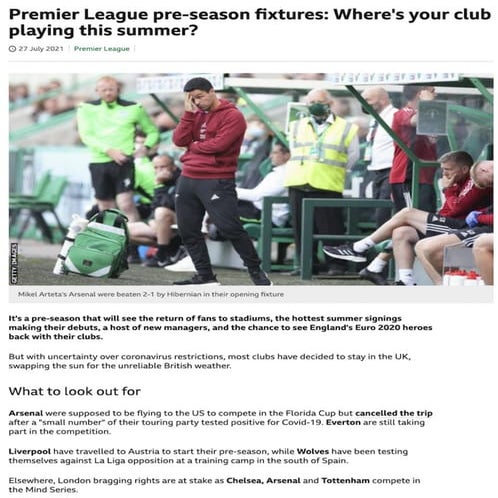 Premier league pre-season fixtures: Where's your club playing this ...