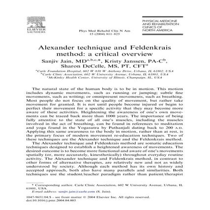 Alexander Technique and Feldenkrais Method.pdf