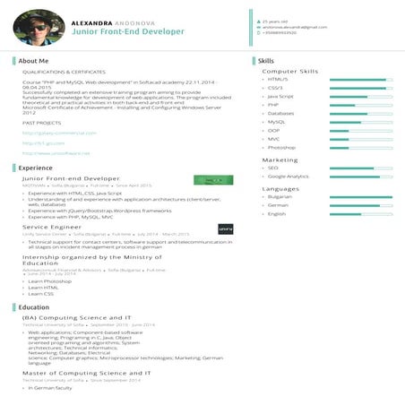 Alexandra Andonova-cv | PDF | Web Development | Internet