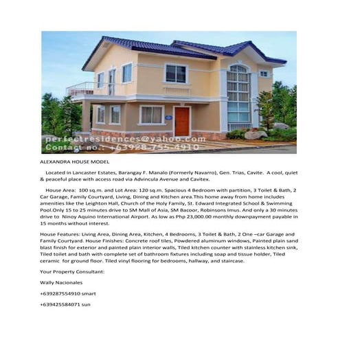 ALEXANDRA HOUSE MODEL AT LANCASTER NEW CITY CAVITE PHILIPPINES | DOCX