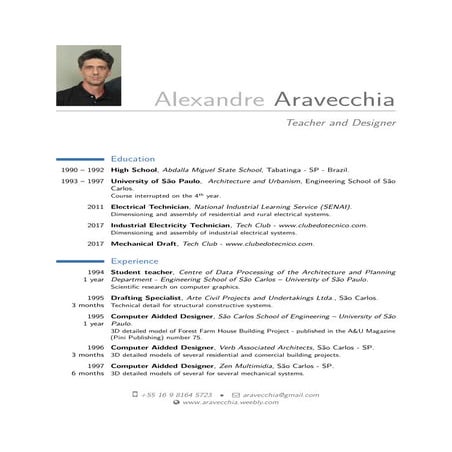 Alexandre Aravecchia - Curriculum English Version | PDF
